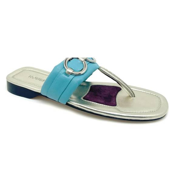 Robert Zur | Shoes | New Robert Zur Womens Kai Sandal In Aqua And Gold ...